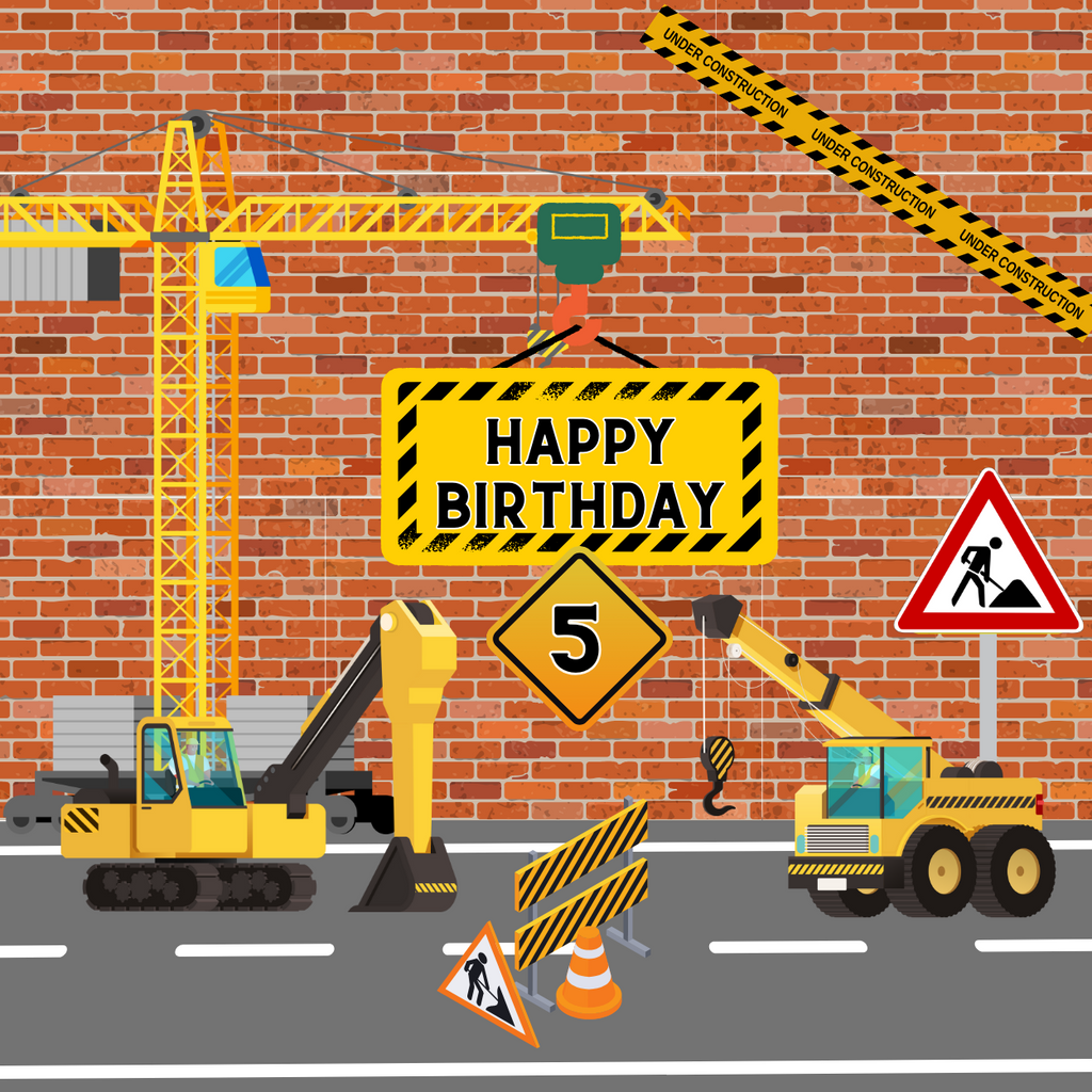 Personalised Cake Topper Edible Pre-cut Excavator Construction Topper ...