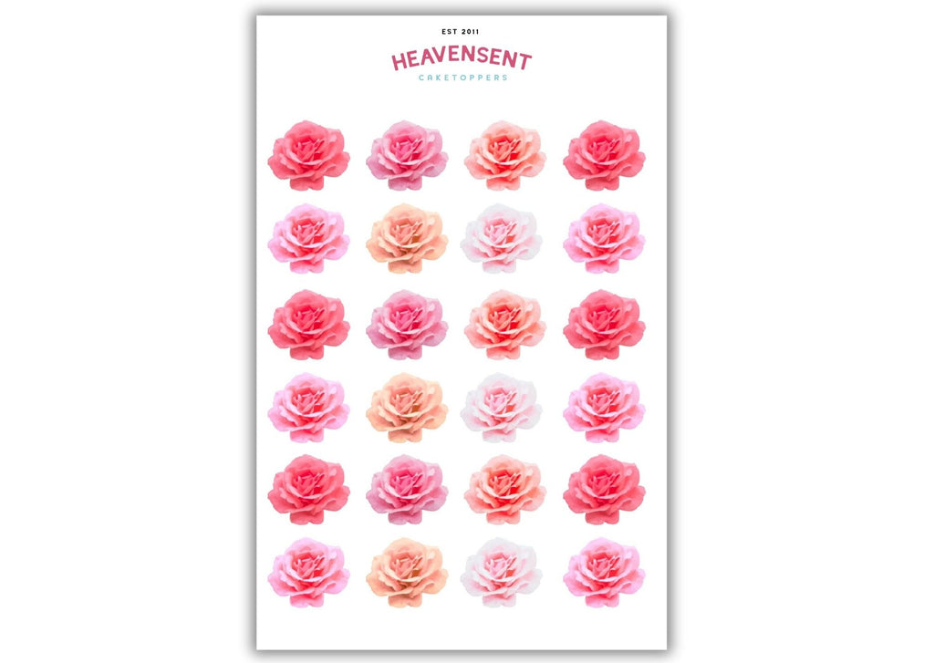 Cake Topper 60x Roses Edible Decorations – Heaven Sent Cake Toppers