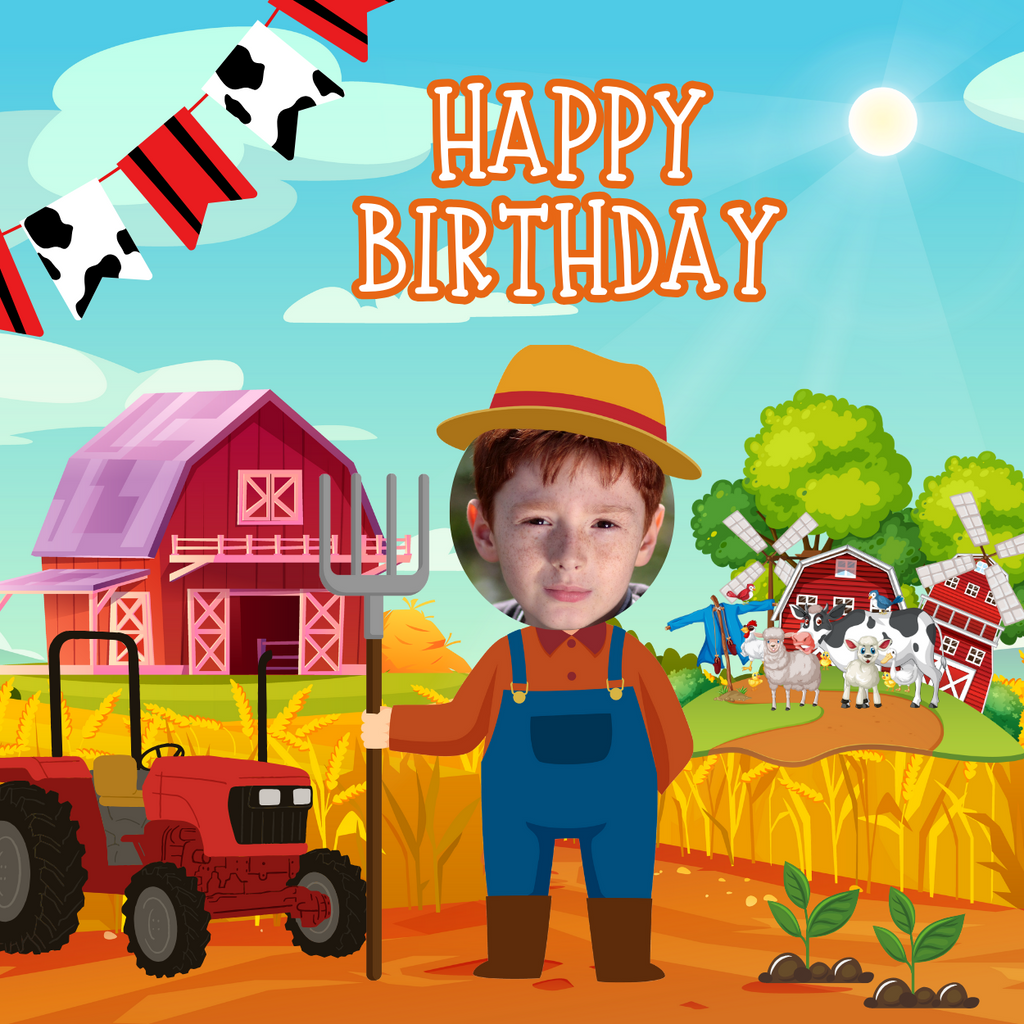 Personalised Cake Topper Edible Pre-cut Country Farmer Tractor Cake To ...